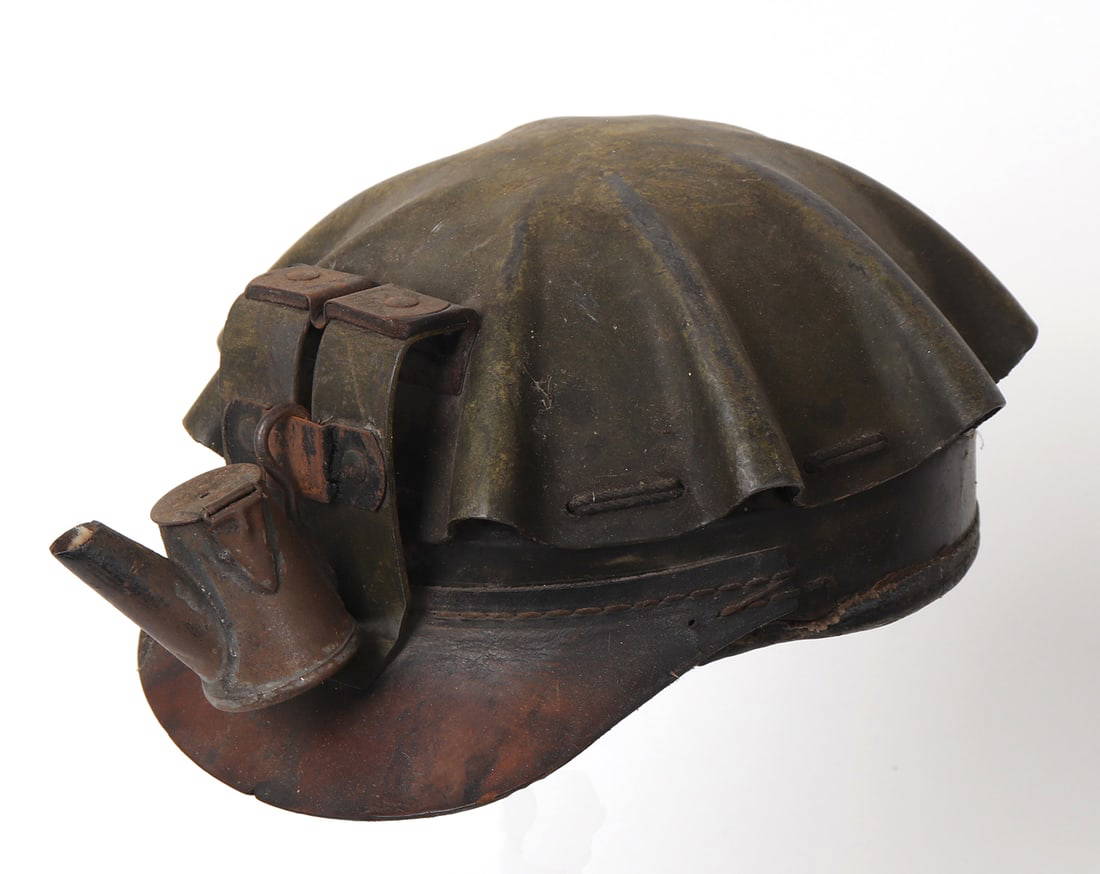 Rare "turtle Shell" Miners Helmet W/lamp Auction