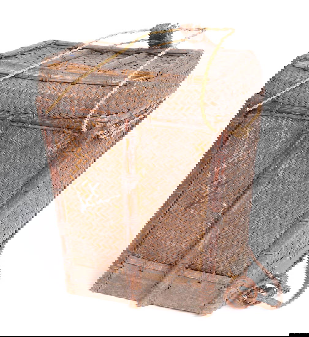 Antique Filipino Woven Igorot Backpack Auction