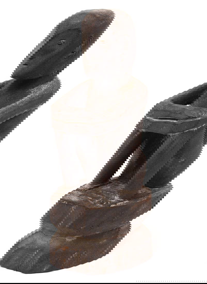 Seated Philippines Wood Carved Bulul, Rice Deity Auction