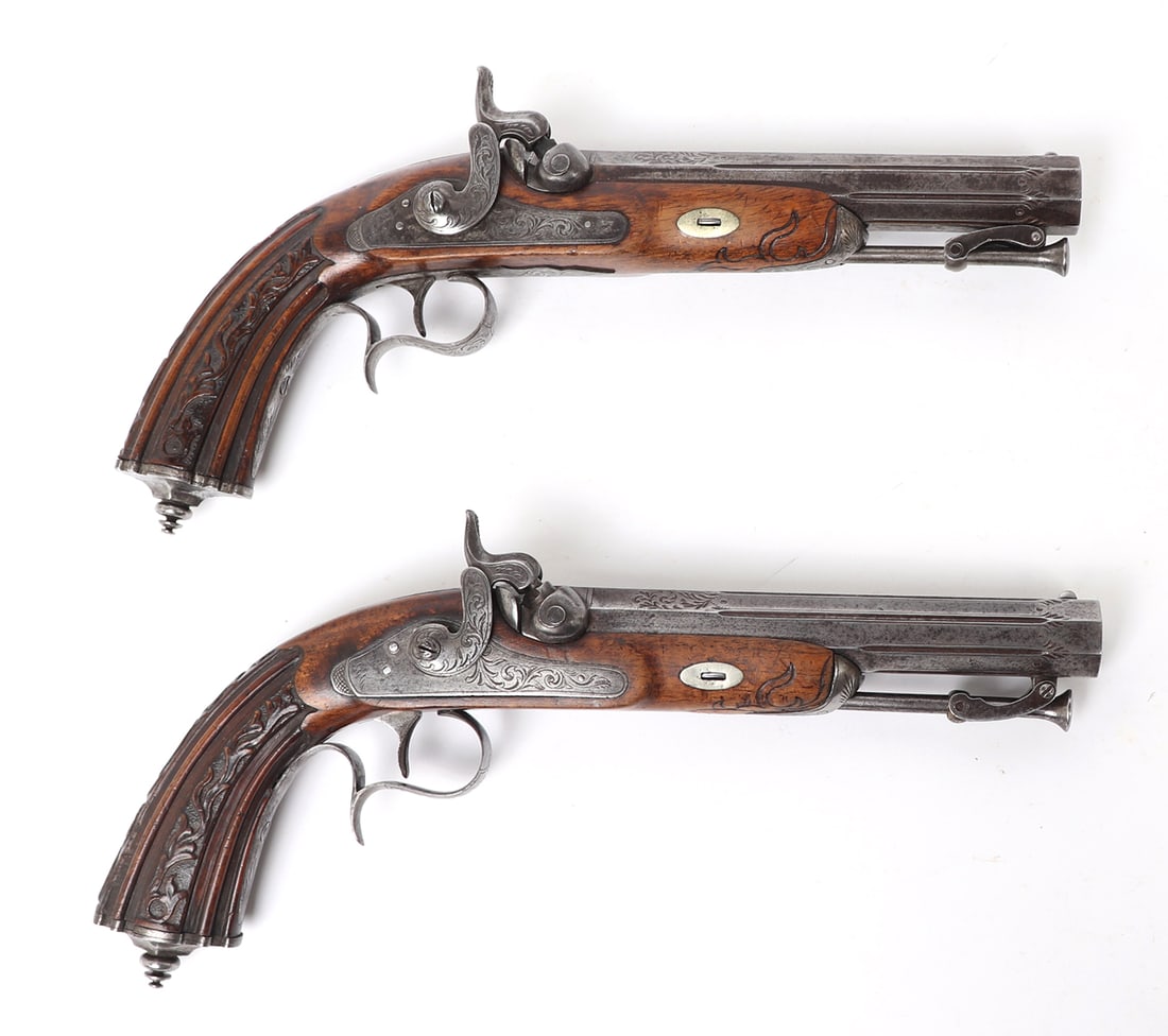 Fine Cased Pair Of French Dueling Pistols By Damas Anglais Auction