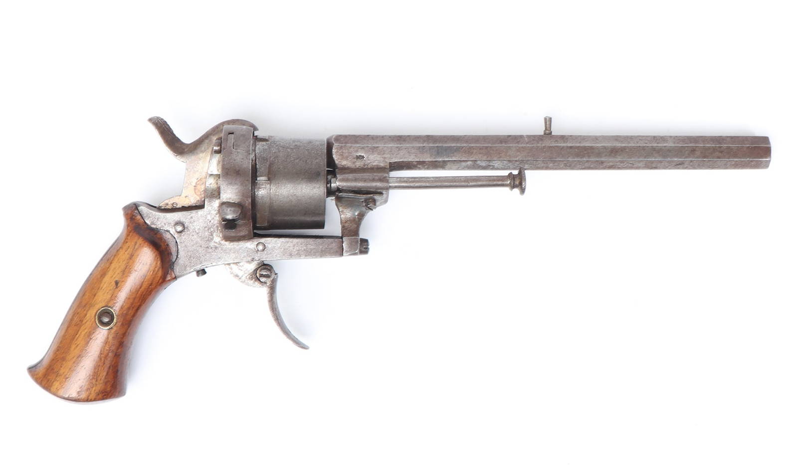 Long Barrel Pin-fire Revolver Pistol, Belgian Proof 1810-1853 Auction