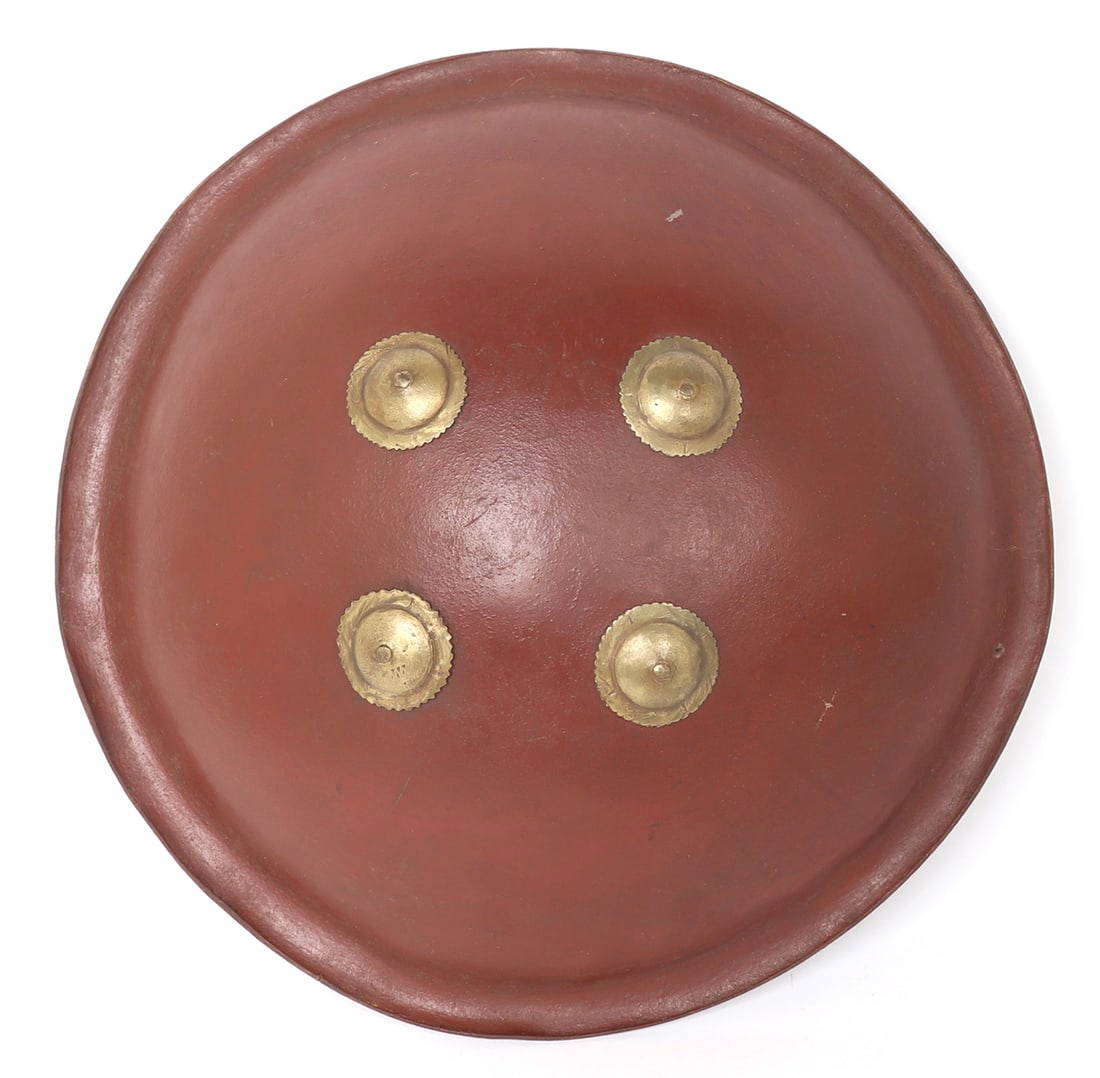 Indian Red Lacquered Dhal Hide Shield Auction