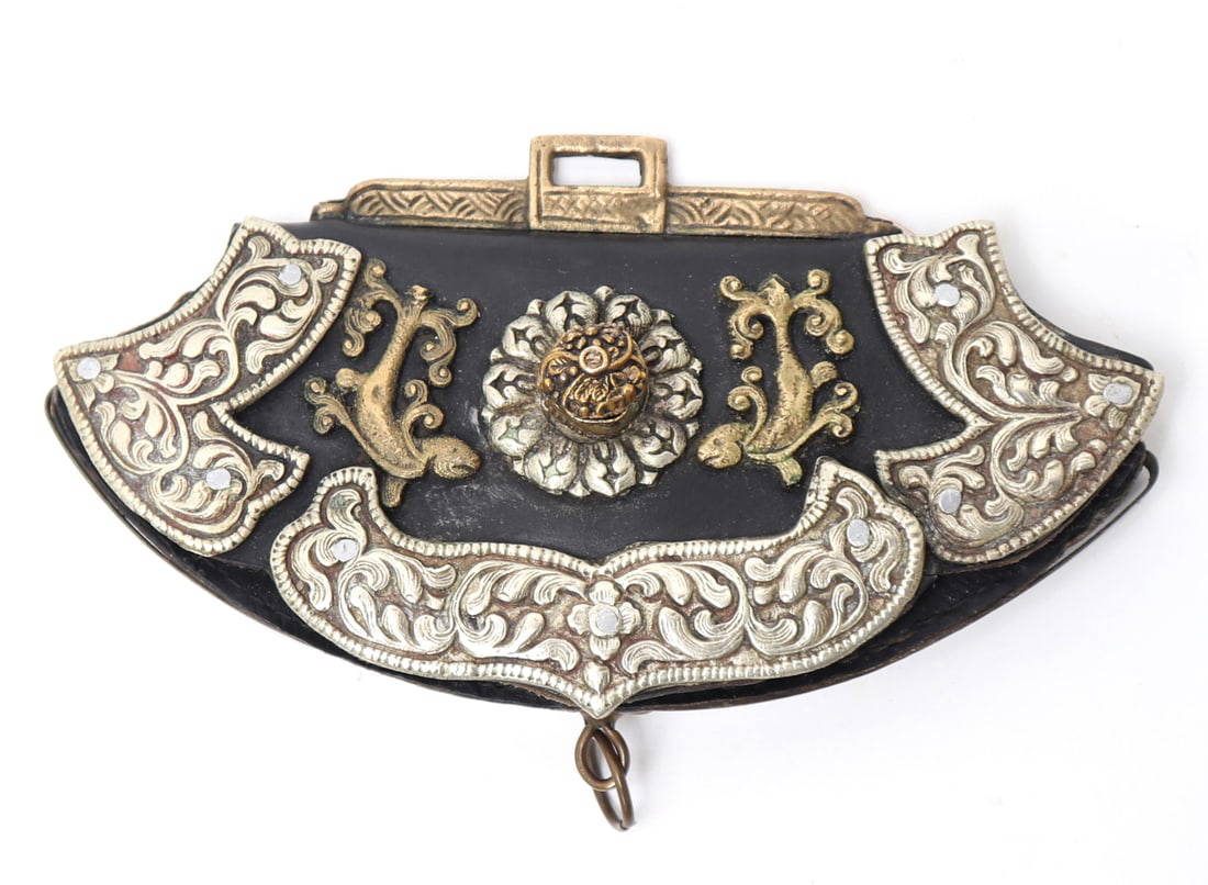 Excellent Silver & Brass Tibetan Purse, Circa 1800s Auction
