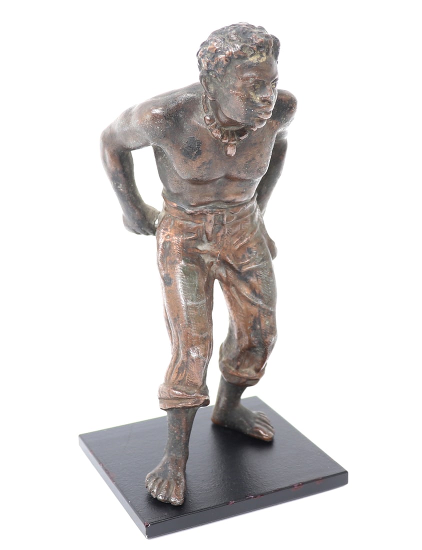 Early Metal Cast Statue, Enslaved Man Auction