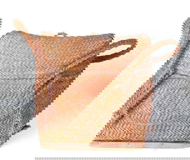 Antique Philippines Woven Ifugao Basket Backpack