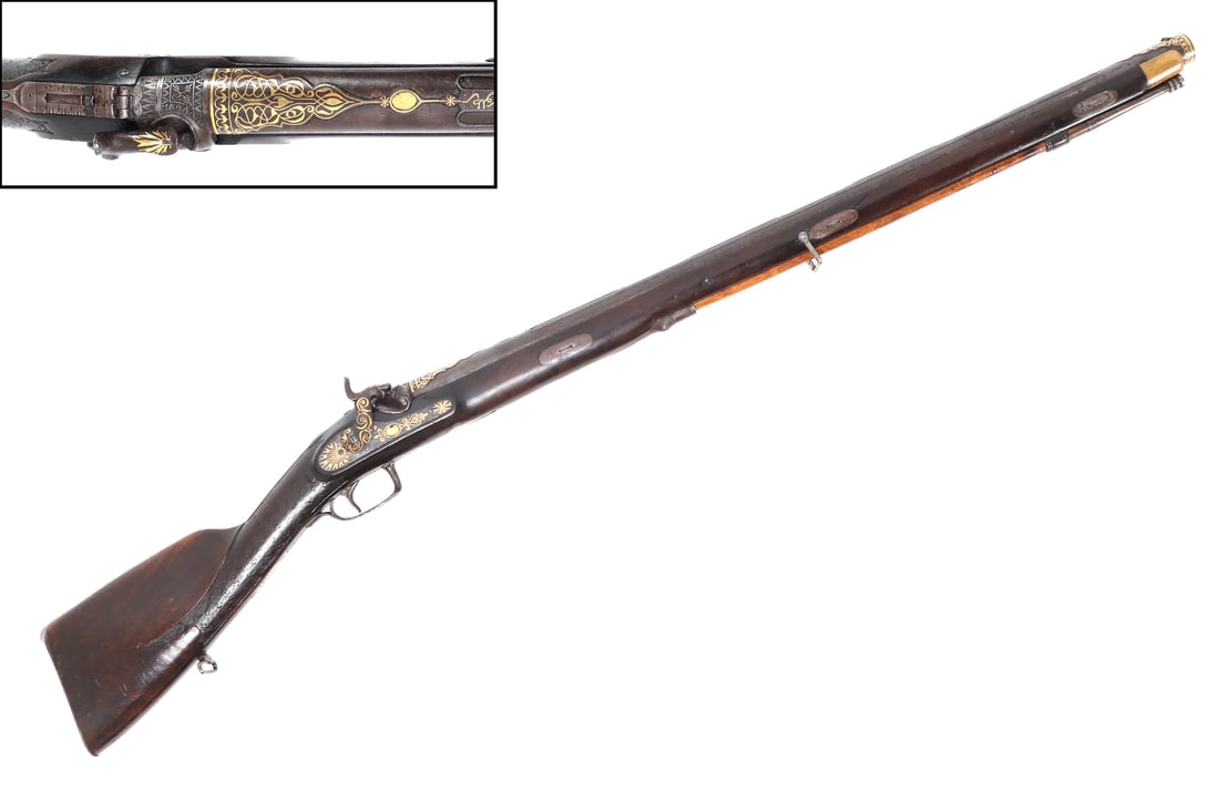Extraordinary .650 Cal Ottoman Percussion Rifle, 18th C. Auction