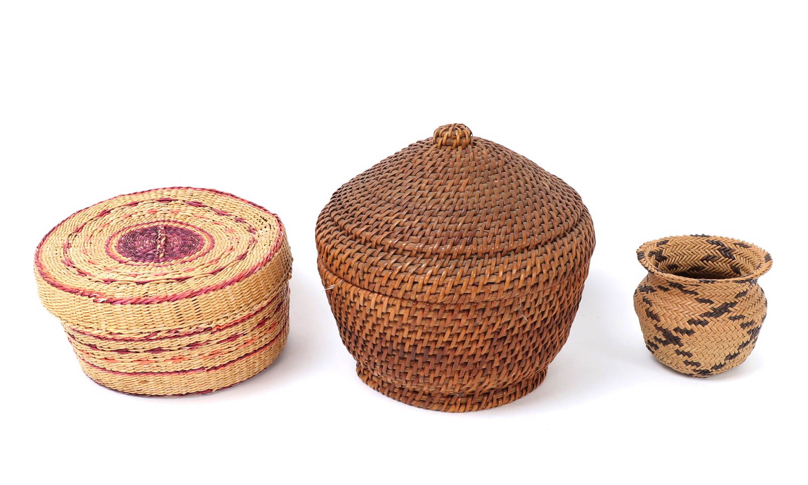 Buy Lot Of Three Handmade Mexican Baskets | Scollard Auctions In Ca