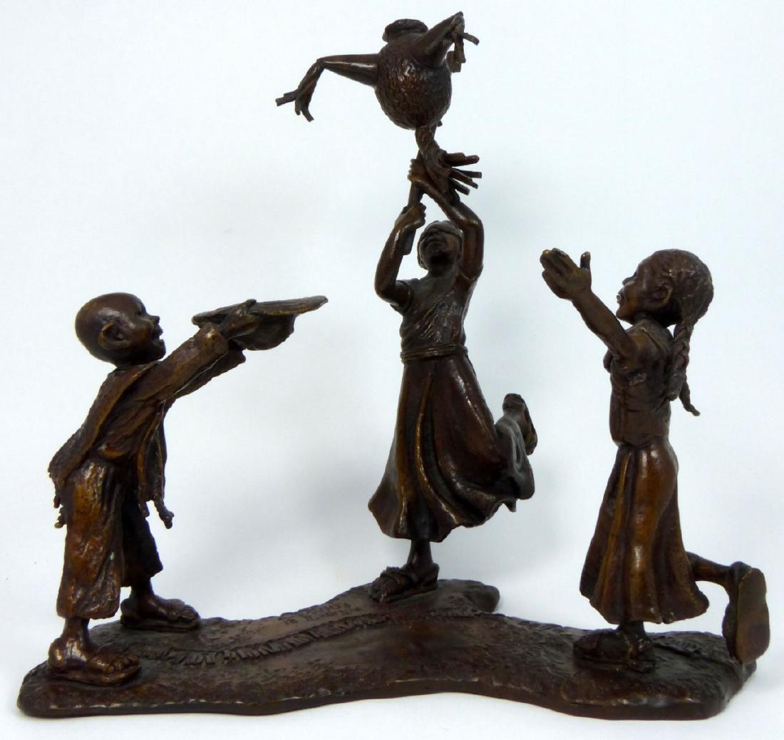 FELIPE CHAVEZ MEXICAN BRONZE SCULPTURE PINATA II