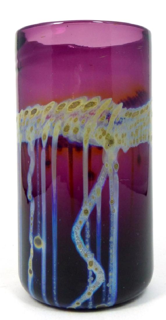 GILMOR GLASS WORKS AMETHYST ART GLASS VASE