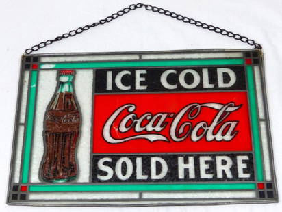 1927 Reverse Painted Glass Coca Cola Sign
