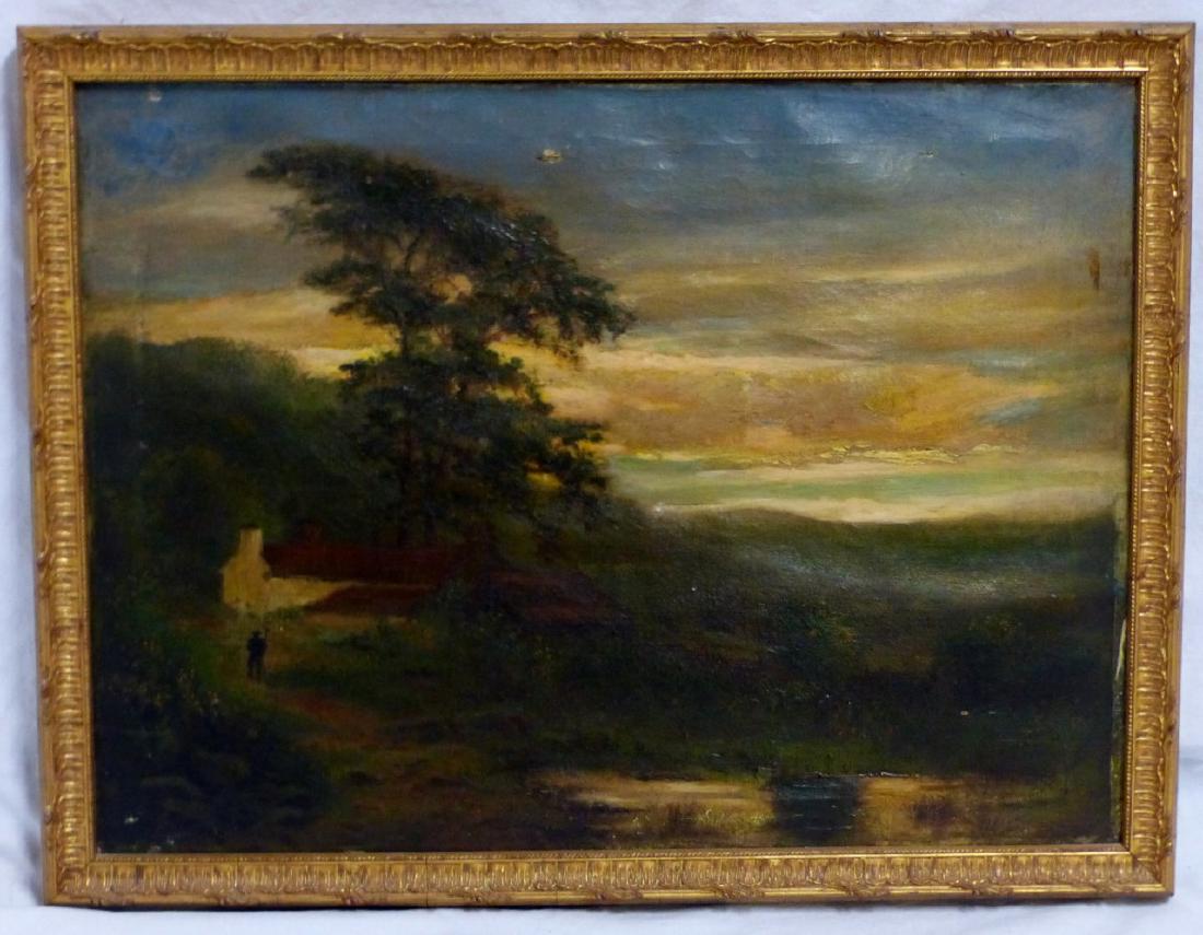 EDWIN VINER OIL PAINTING ON CANVAS OF LANDSCAPE