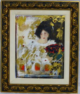 Treby, Janet "olympian Myth Iv" Hand Embellished Serigraph On Canvas