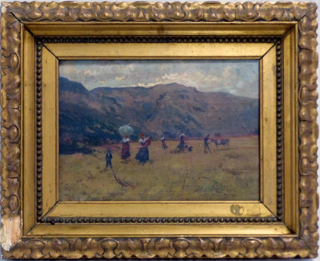 ALBERTO CAROSI OIL PAINTING ON BOARD