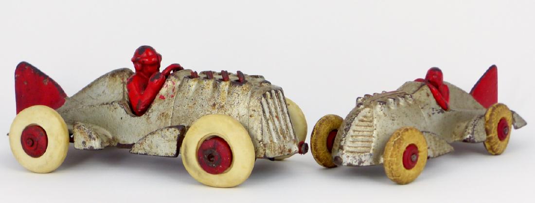2pc Hubley Cast Iron Race Cars