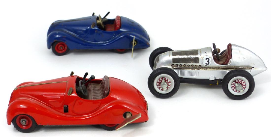 3pc SCHUCO WIND-UP TOY RACE CARS