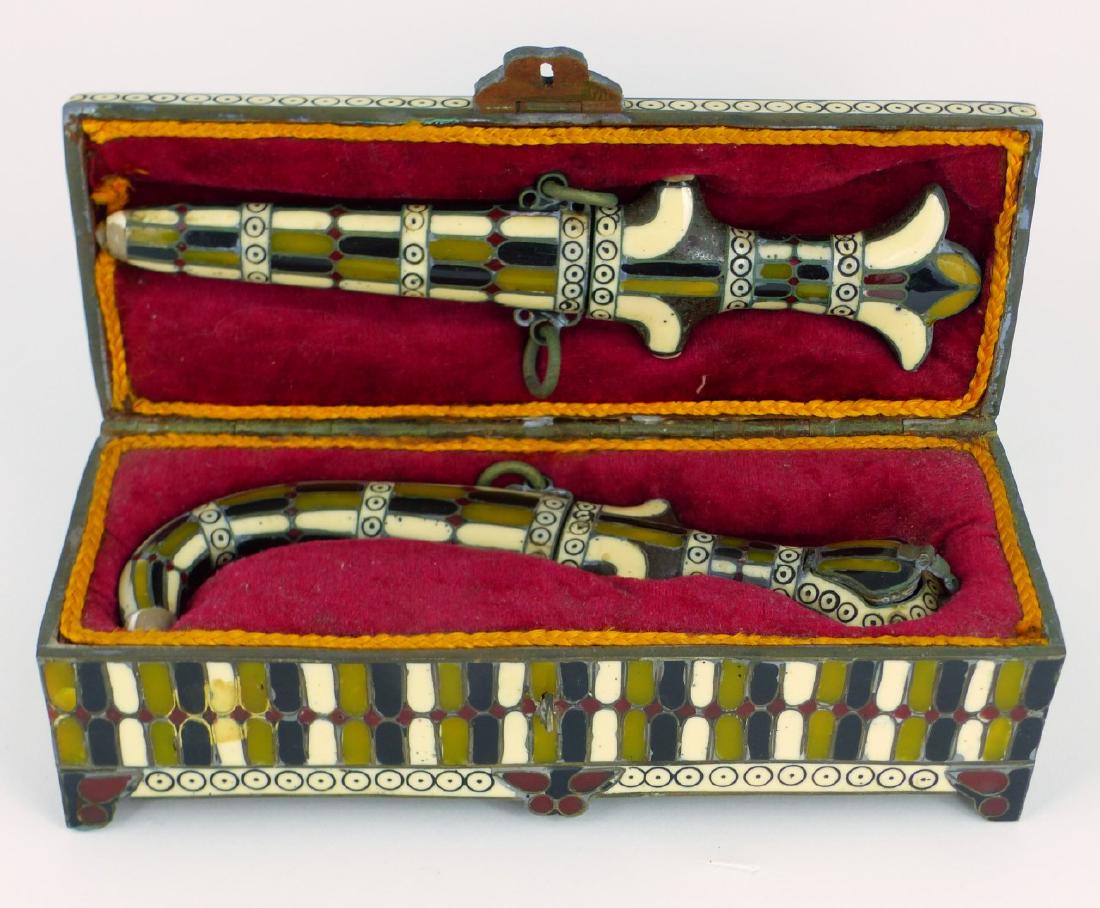 Inlaid Moroccan Daggers In Matching Box