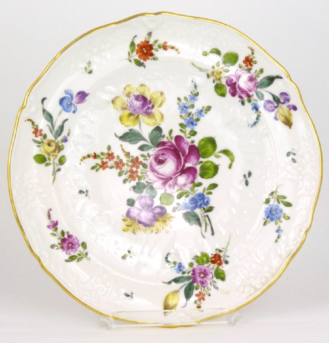 ANTIQUE GERMAN PORCELAIN FLORAL PLATE