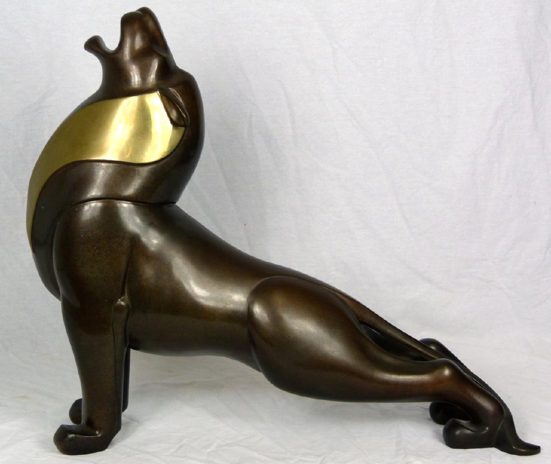 Loet Vanderveen 'roaring Lion' Bronze Sculpture