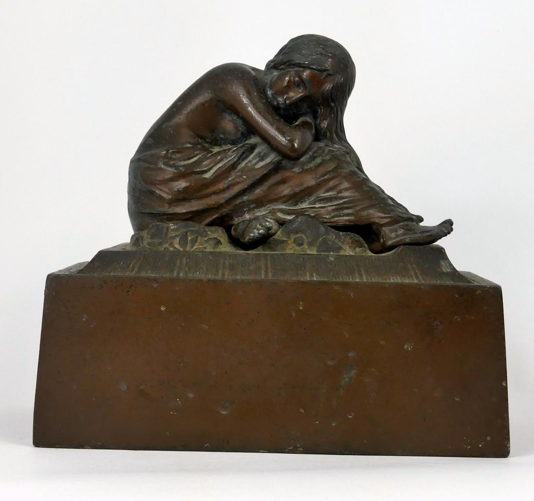PATINATED METAL SCULPTURE OF RECUMBENT GIRL - Sep 02, 2019 | Antiques ...