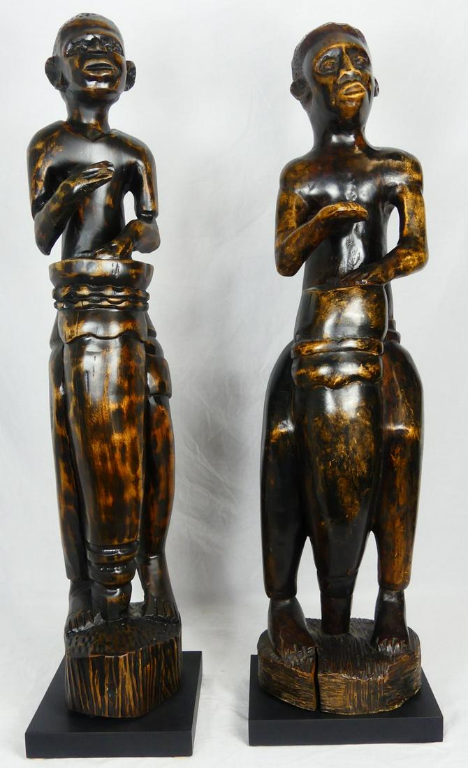 PR LARGE AFRICAN CARVED WOOD DRUMMER SCULPTURES - Apr 04, 2020 ...