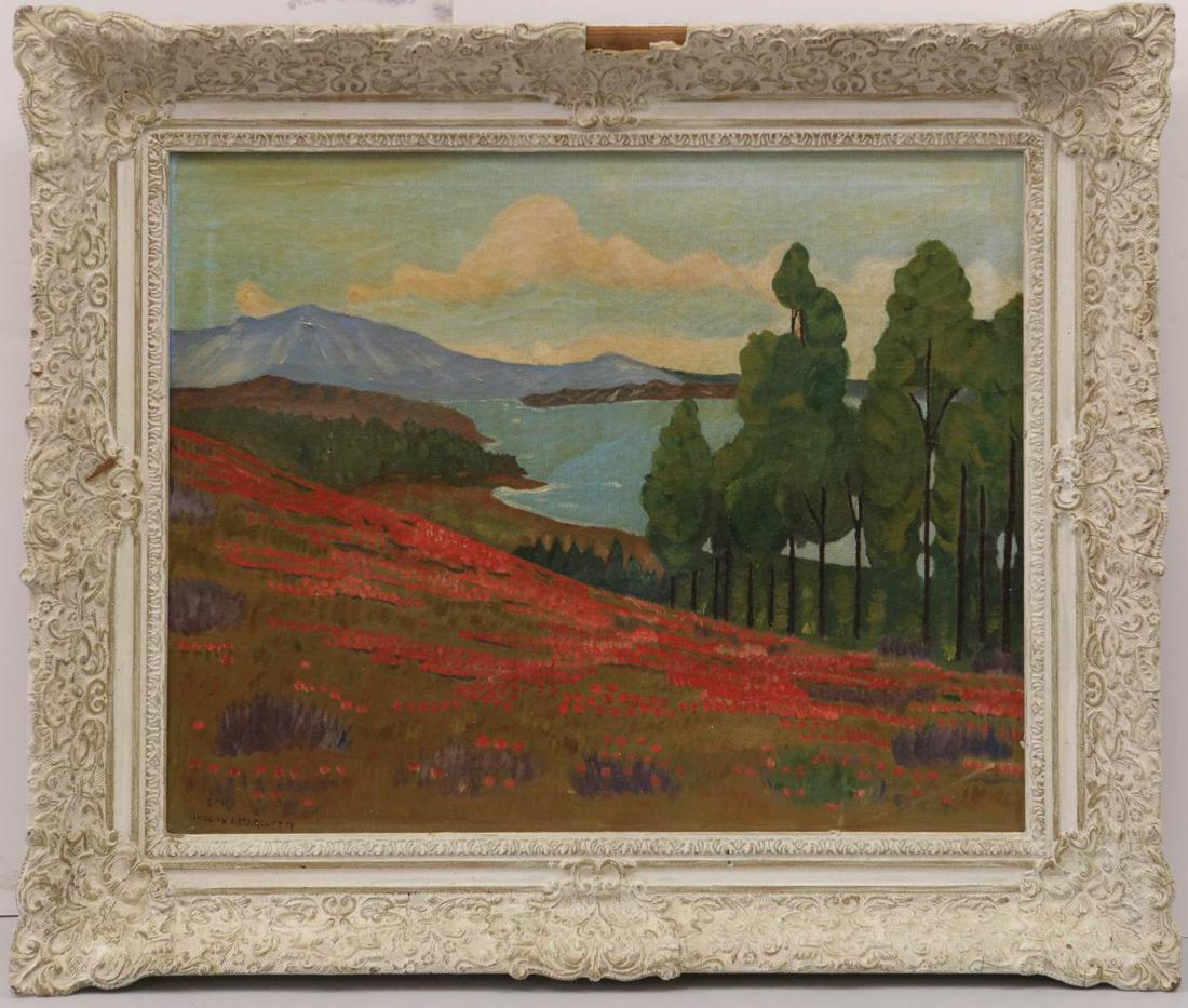 For Auction: JOSEPH MARCHETTI CALIFORNIA LANDSCAPE OIL CANVAS (#0230 ...