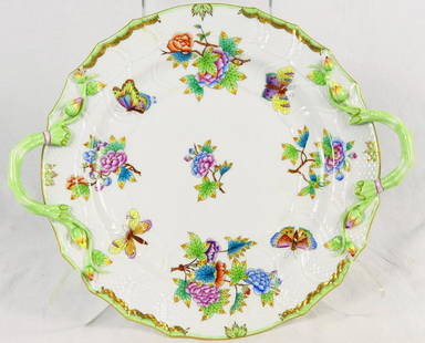 Herend Queen Victoria Pattern Twin Handle Platter