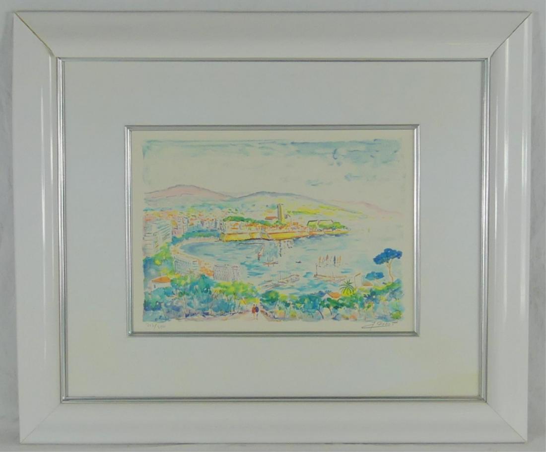 Jean Claude Picot Lithograph Of Harbor Scene