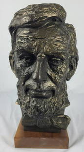 Abraham Lincoln Bronzed Bust 1964 Austin Prod