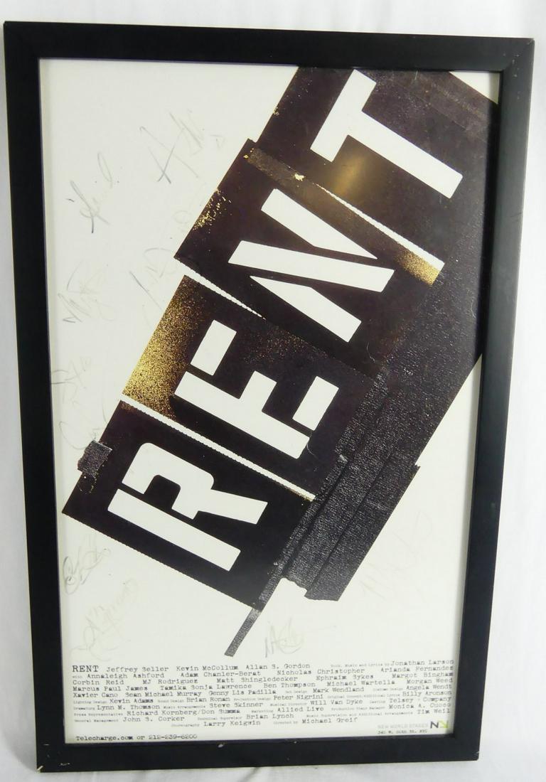 Rent Musical Signed Broadway Poster