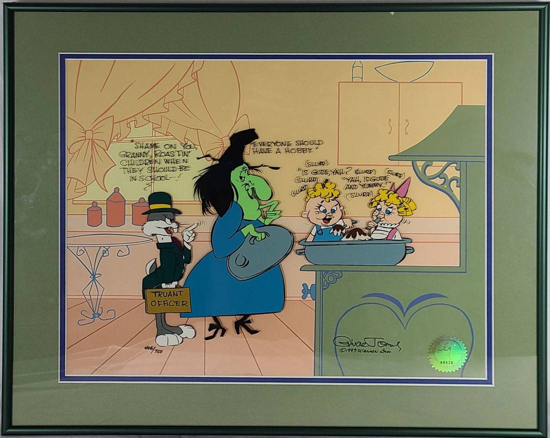 Chuck Jones Bugs And Witch Hazel Signed Sericel Auction