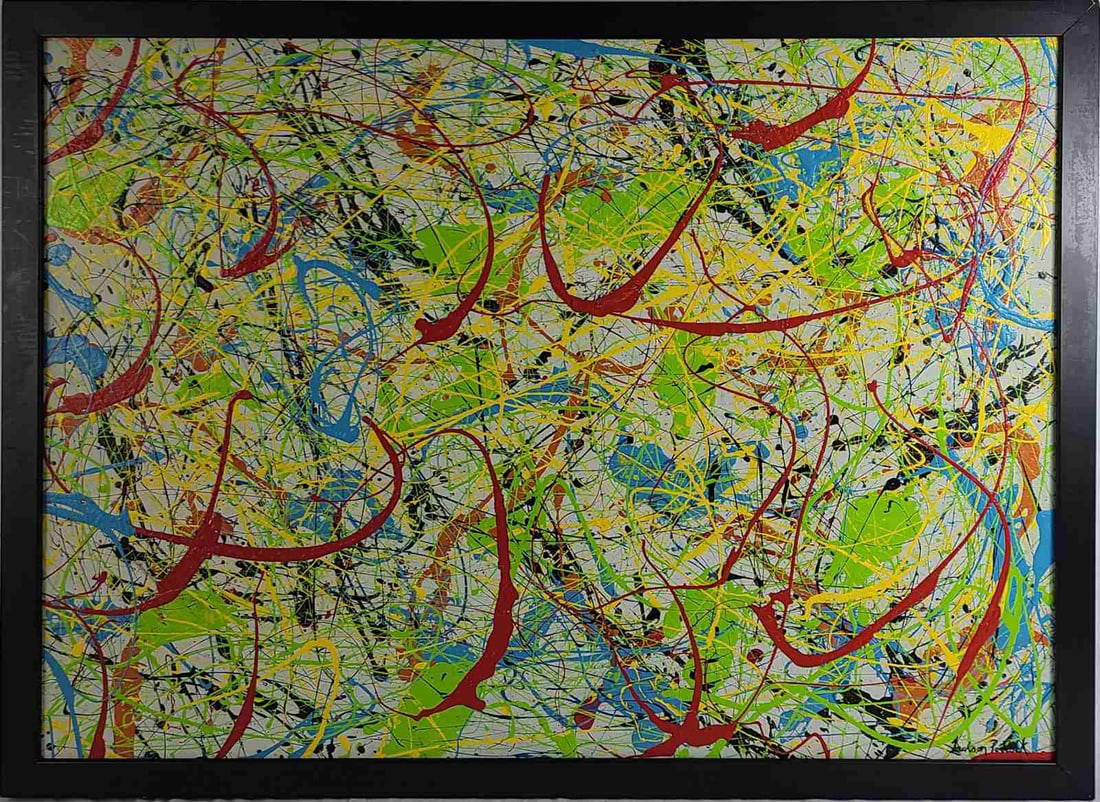 Drip Painting On Canvas After Jackson Pollock Auction