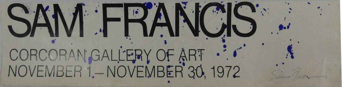 Sam Francis 'corcoran Gallery' Signed Lithograph