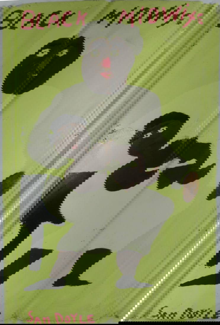 Sam Doyle 'black Midwife' Painting On Metal Auction