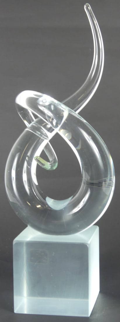 Renato Anatra Murano 'love Knot' Glass Sculpture Auction