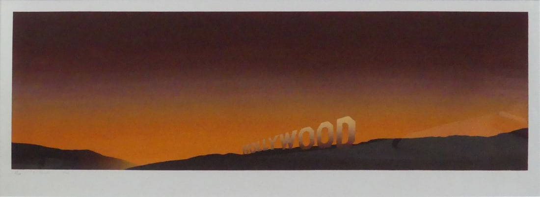 Ed Ruscha 'hollywood' Print In Colors Auction