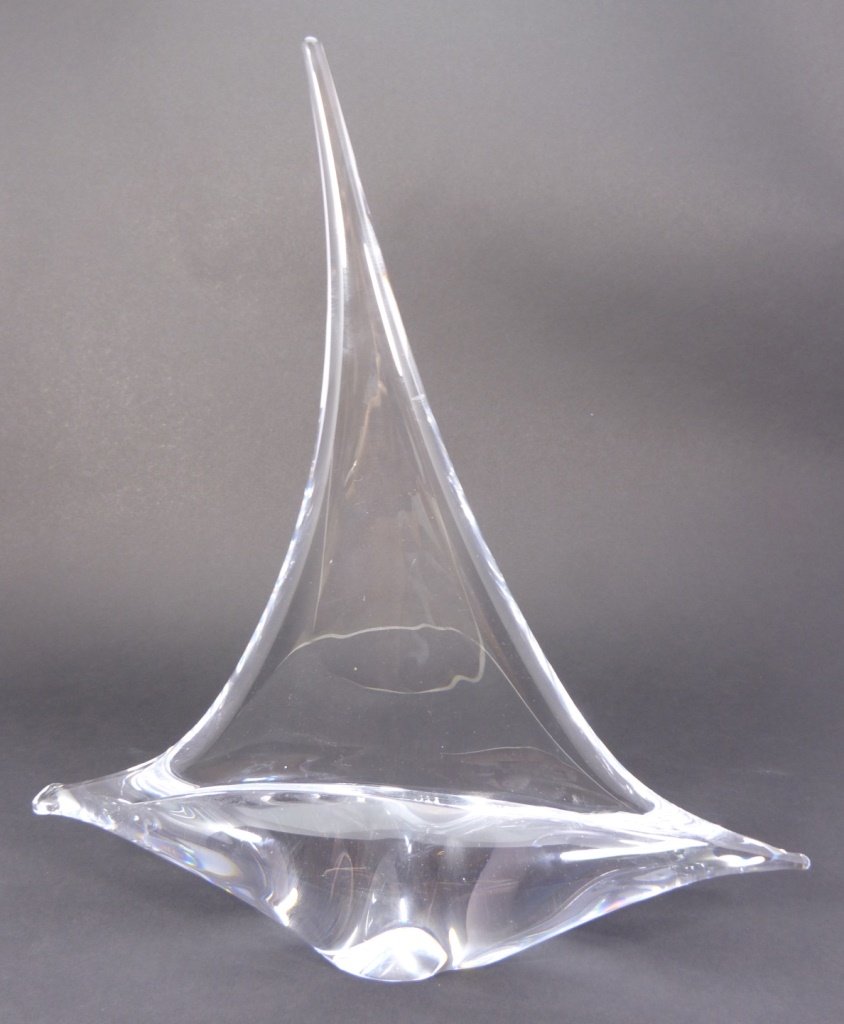 RARE CRYSTAL ART GLASS SCULPTURE SIGNED "MARCOLIN"