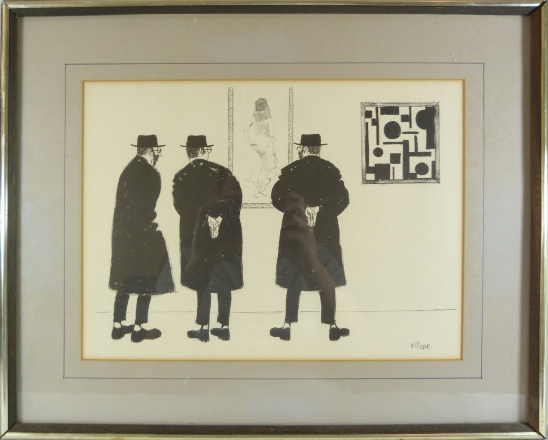 J. HERR JEWISH HUMOR PLATE SIGNED LITHOGRAPH