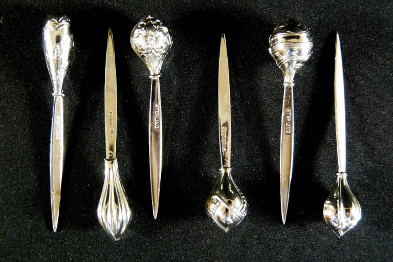 6 Sterling Silver Corn Cob Picks