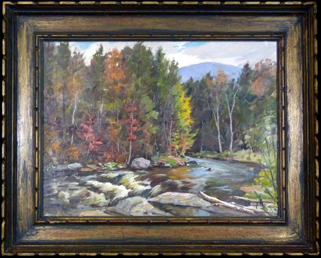 Jacob Greenleaf Landscape Oil On Canvas