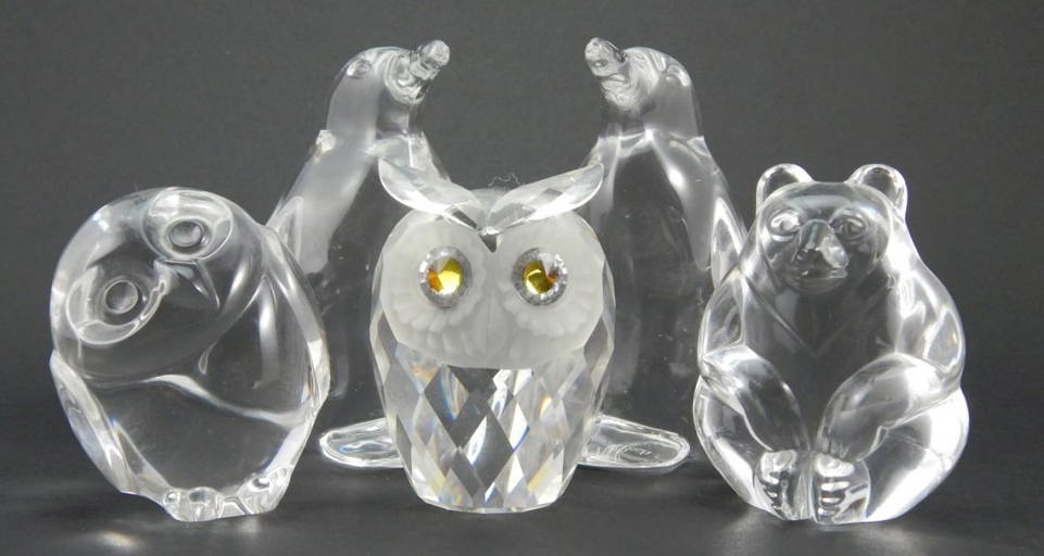 Art Glass Animal Figural Paperweights Signed