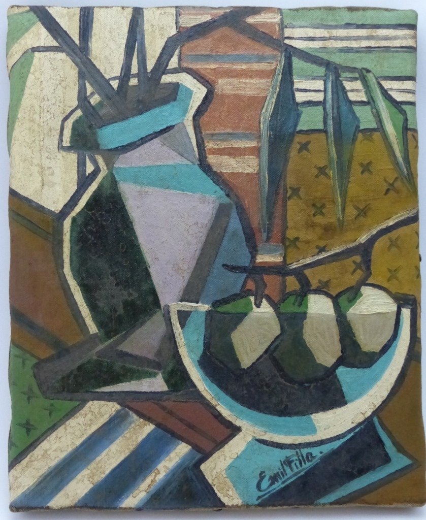 EMIL FILLA OIL PAINTING ON CANVAS STILL LIFE
