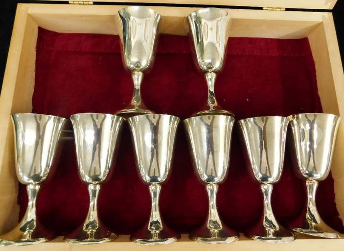 Sterling Silver 8 Gorham Goblets Solid 1380 Grams