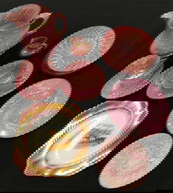 12 Piece Staffordshire Lusterware China Pieces - England Auction