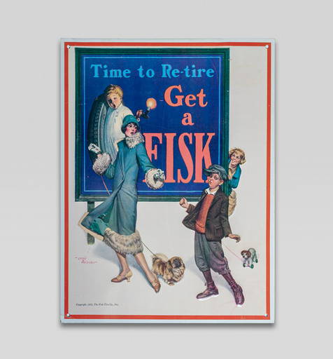 Vintage Fisk Tire Co. Metal Sign - Oct 23, 2021 | Wealthier Art ...