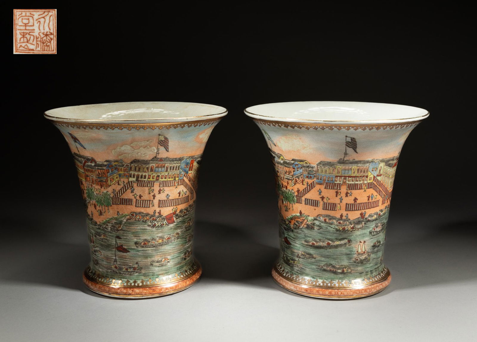 Pair Chinese Porcelain Urns, Thirteen Factories (#3245) on Jun 24, 2022 ...