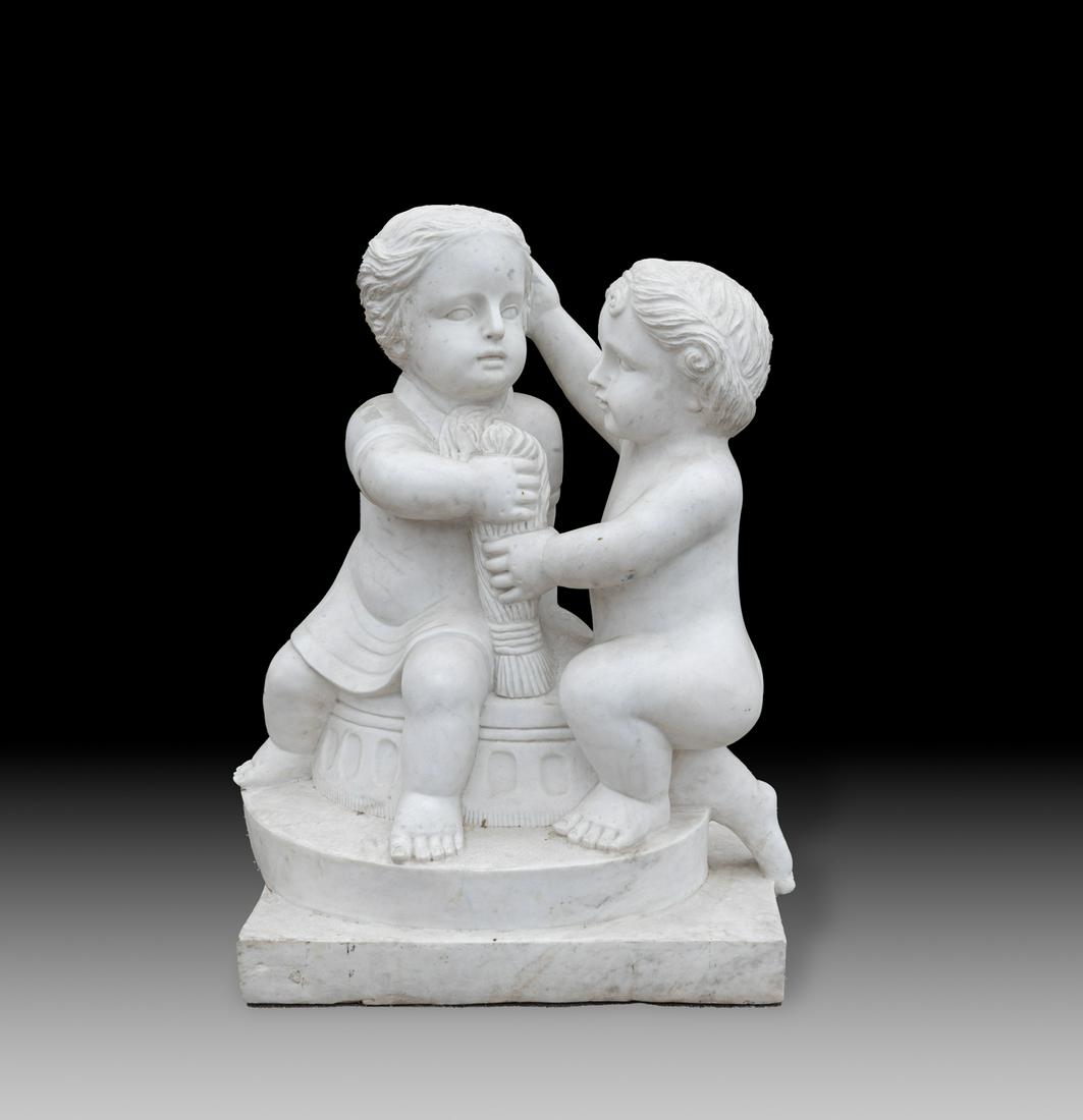 Italy Old White Marble Statue