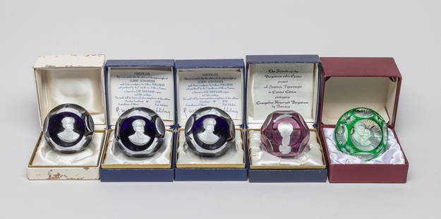 (7) Baccarat John Fitzgerald Kennedy Paperweights