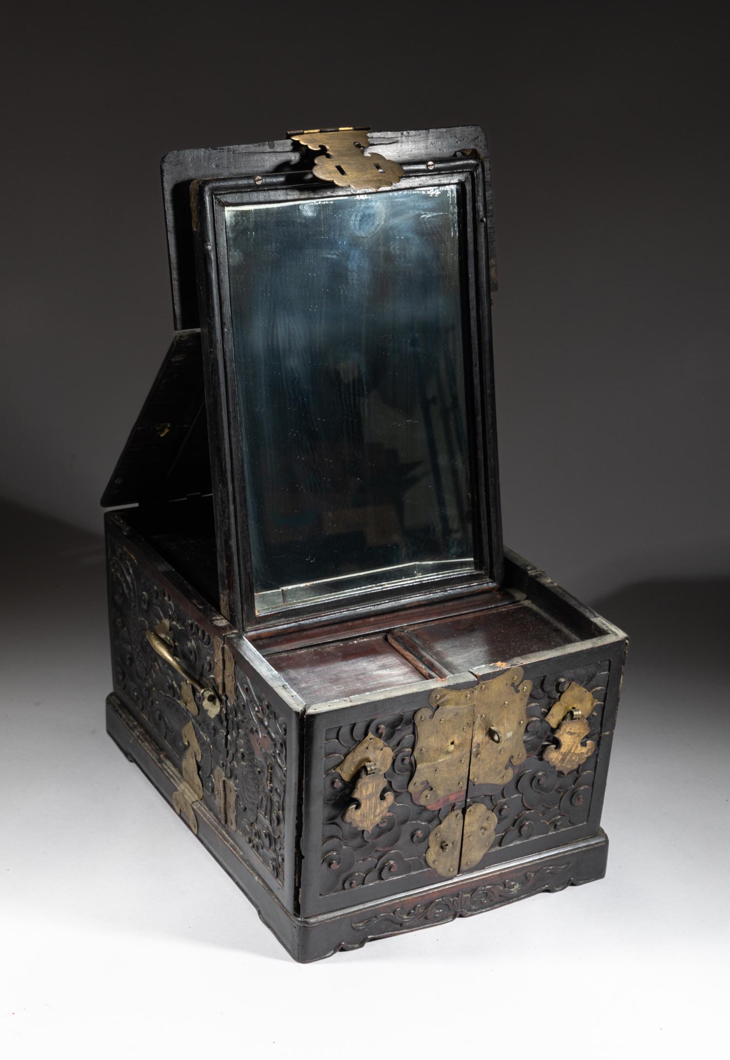 Large Antique Chinese Wood Box Auction