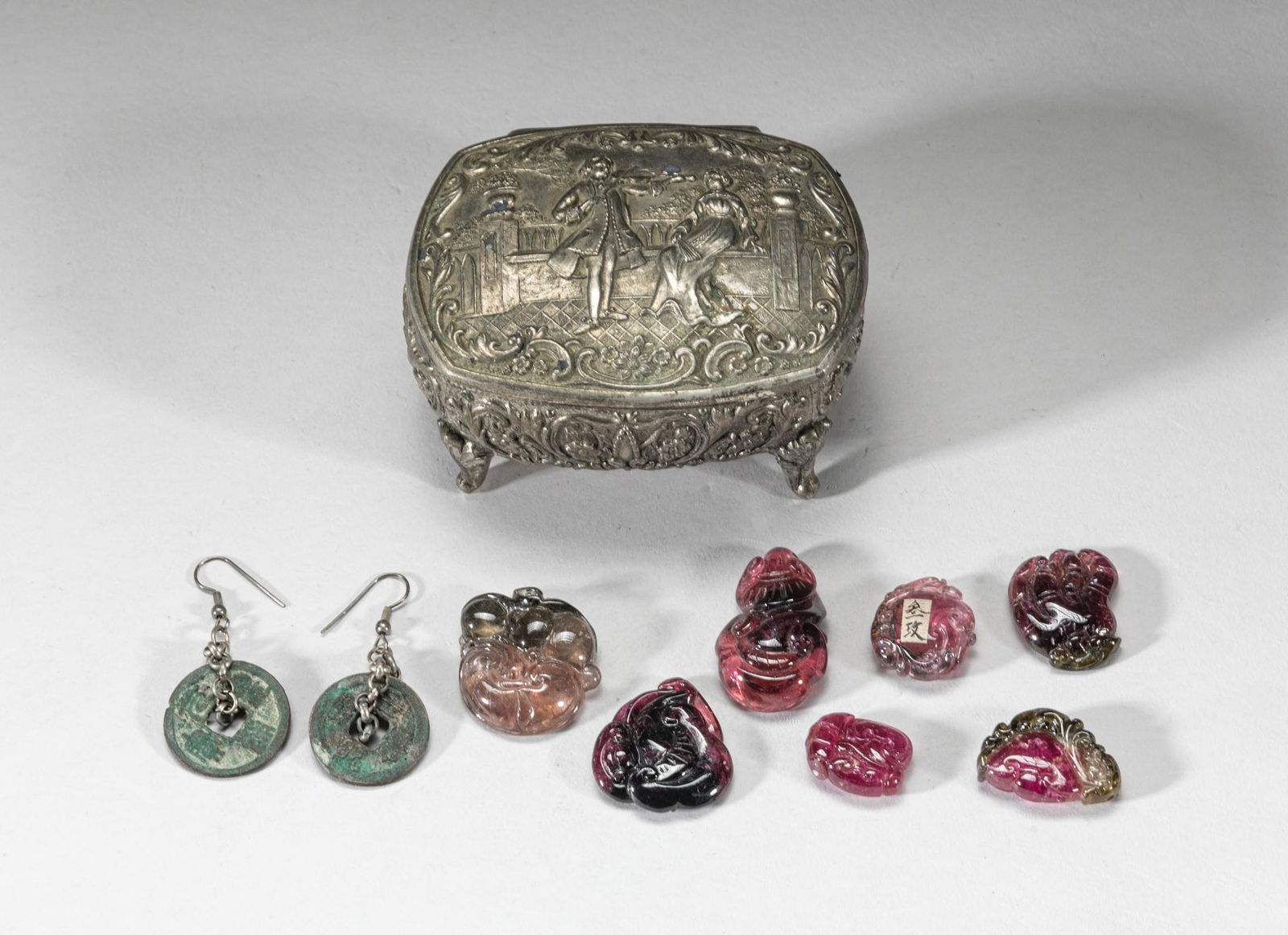 Chinese Manchu Tourmaline & Coin Sets