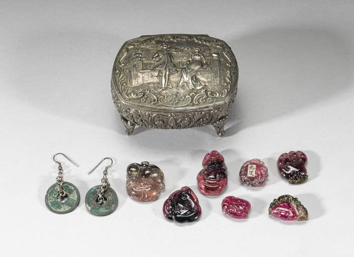 Chinese Manchu Tourmaline & Coin Sets